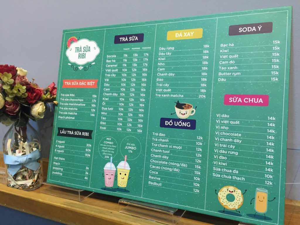 Menu tấm bồi carton | An Hieu Print